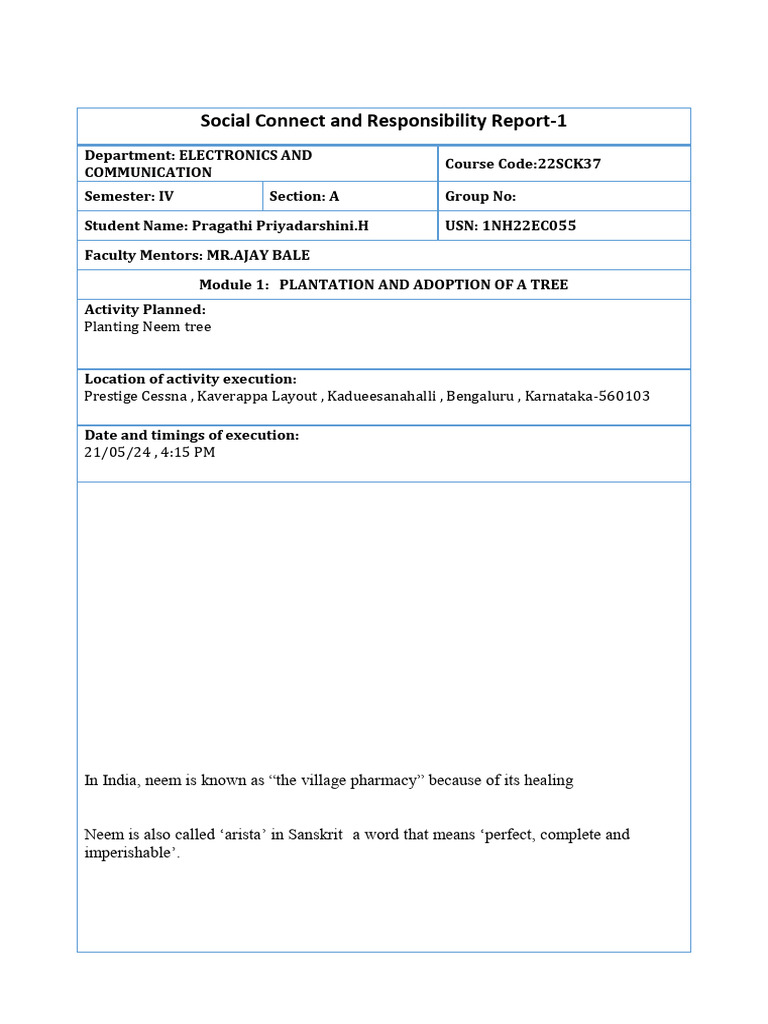 PLANTATION REPORT PPH | PDF | Plants | Botany