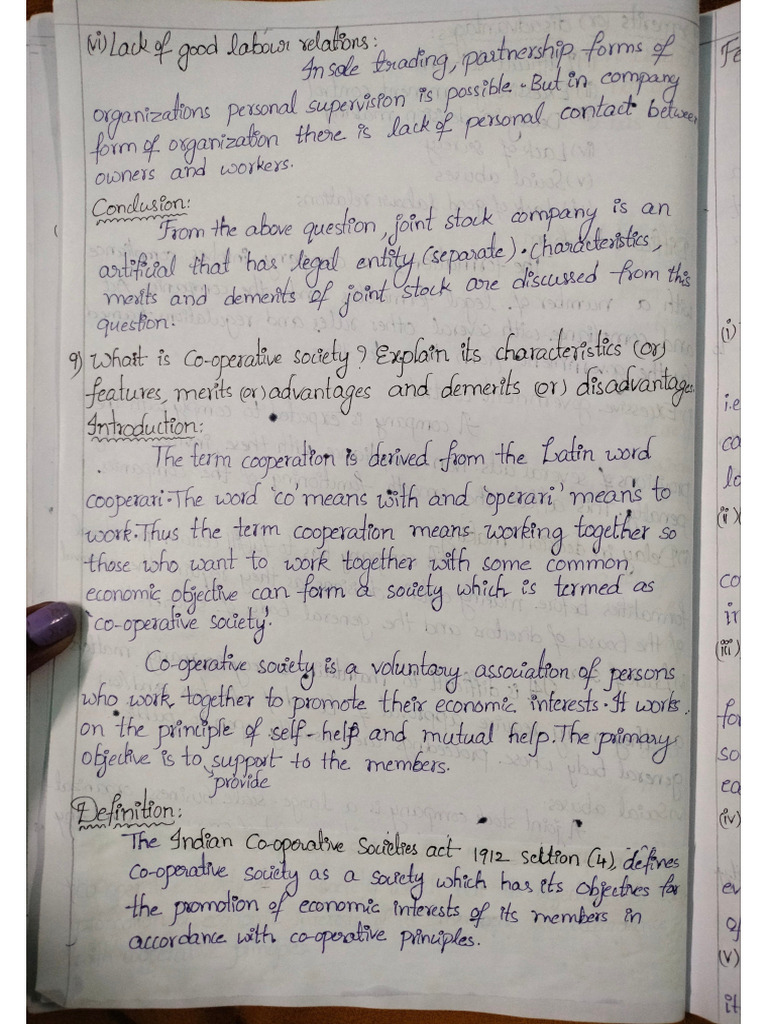 Co-Operative Societies Features, Merits, Disadvantages | PDF