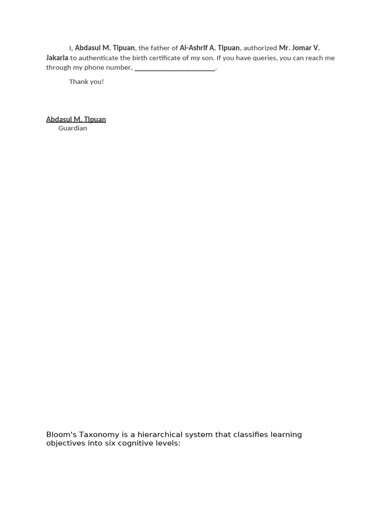 Authorization Letter | PDF | Career & Growth | Self-Improvement
