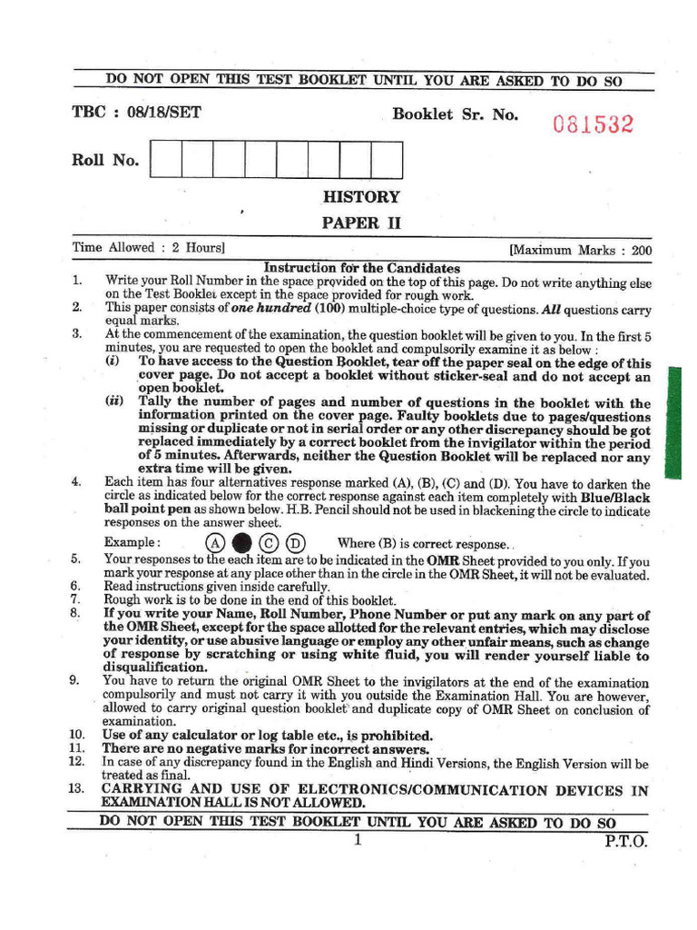 History Paper II | PDF