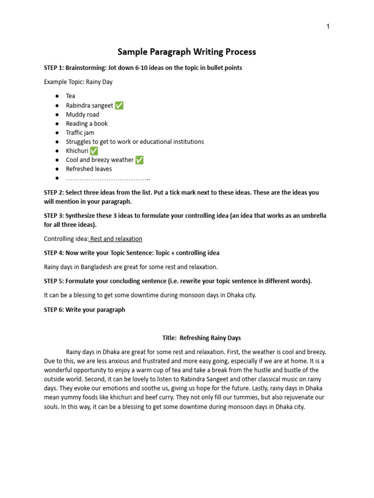 Paragraph Writing Process | PDF | Career & Growth