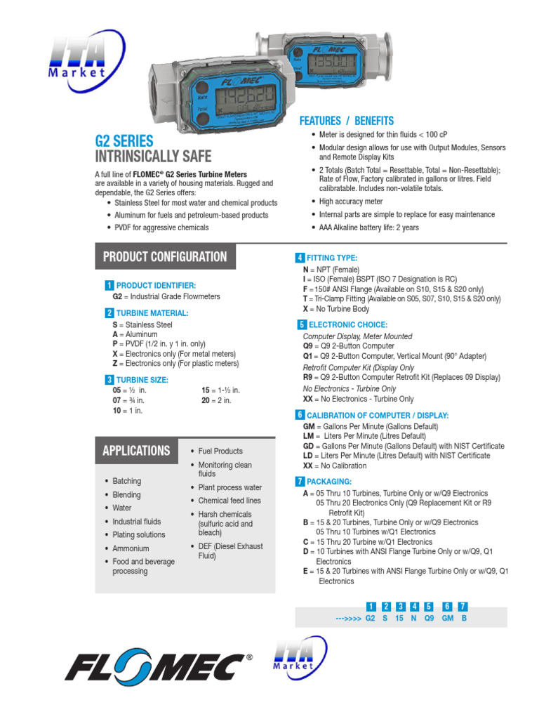 Flomec-G2-Q9-Itamarket ficha tecnica | PDF | Materials