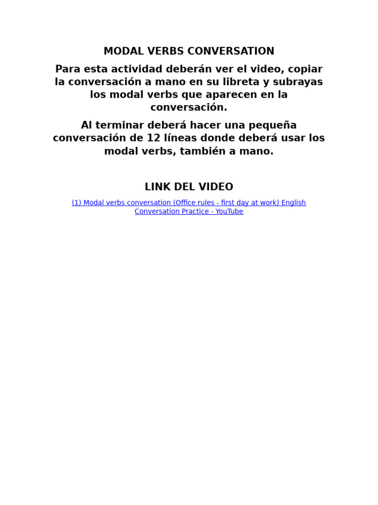 Modal Verbs Conversation | PDF