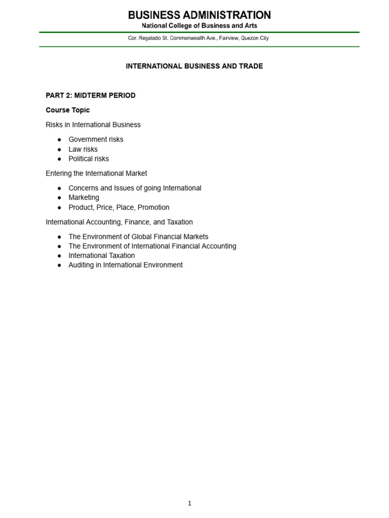 IBAT HANDOUTS 2c.docx 1 1 | PDF | Taxes | International Taxation