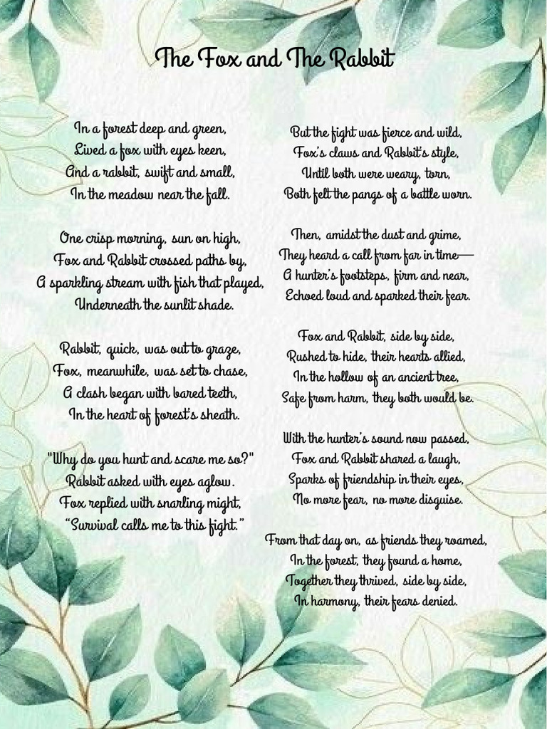 The Fox and The Rabbit PDF | PDF | Home & Garden