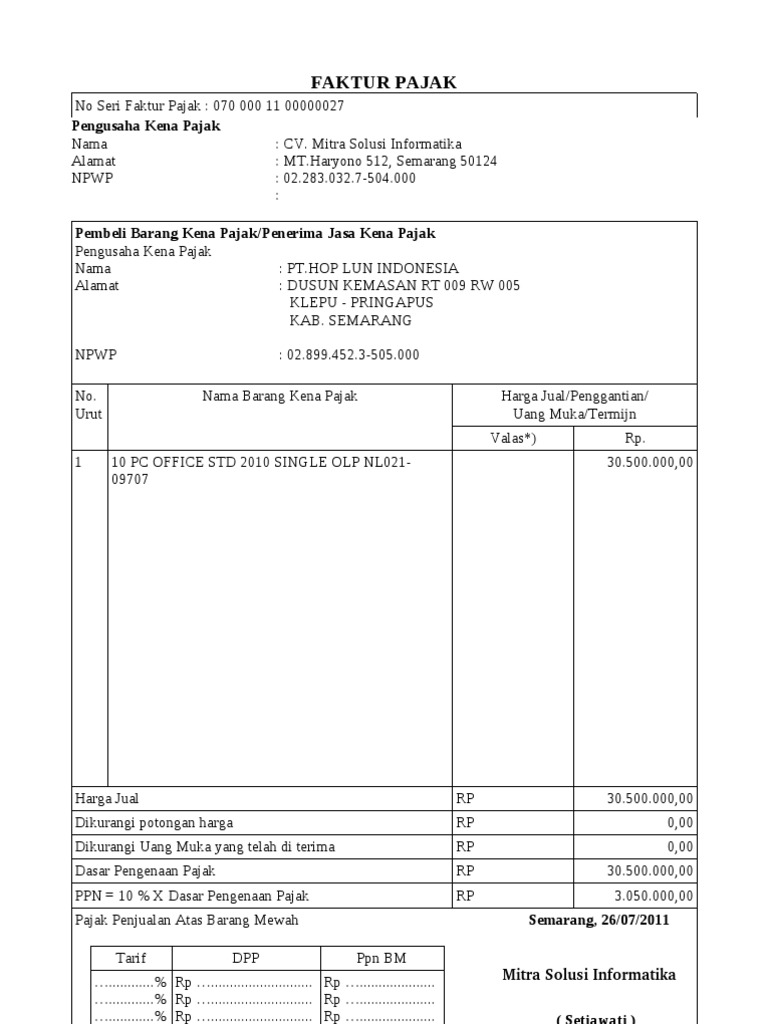 Faktur | PDF | Karier & Perkembangan | Bisnis
