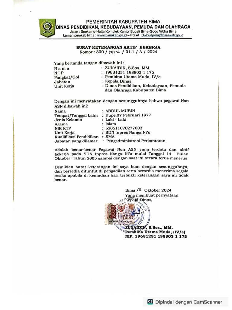 Aktif Bekerja Mubin | PDF