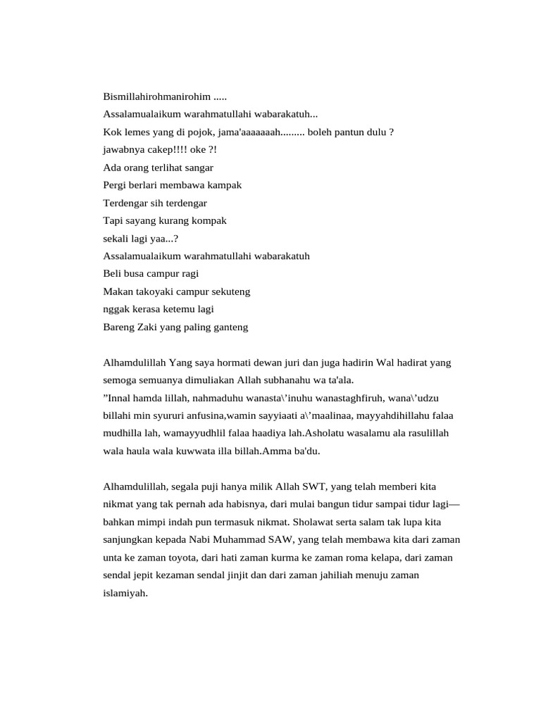 Ceramah Dzaki | PDF | Agama & Spiritualitas