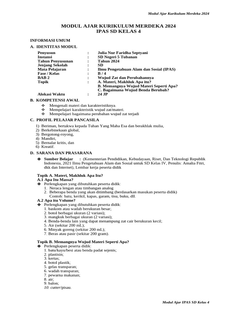 Modul Ajar IPAS BAB 2 | PDF | Karier & Perkembangan | Kajian Bahasa Asing