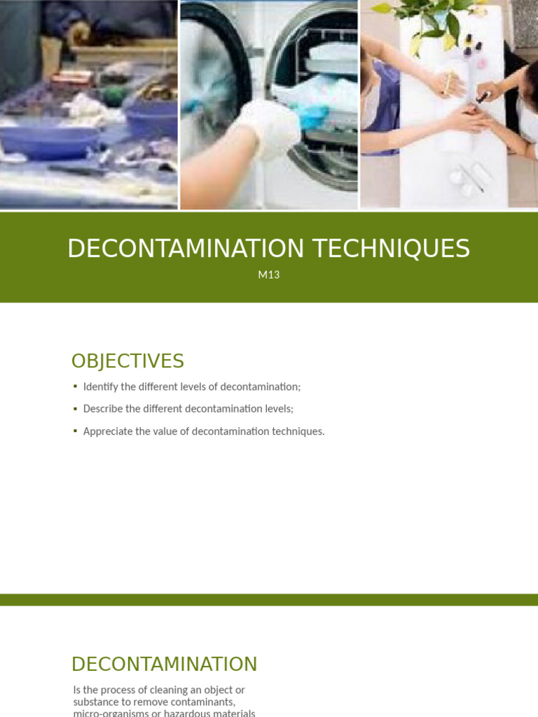 Q1L13 14 Decontamination Techniques Proc in Decon Tools and Equip | PDF ...