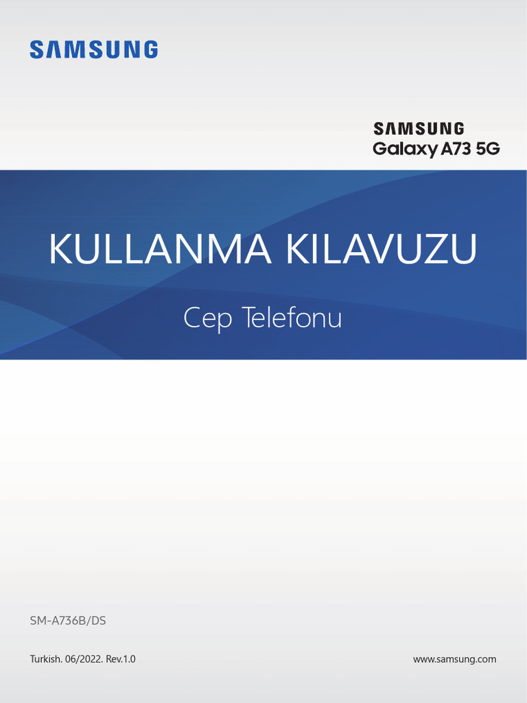 Samsung Galaxy A73 5G Kullanım Kılavuzu | PDF