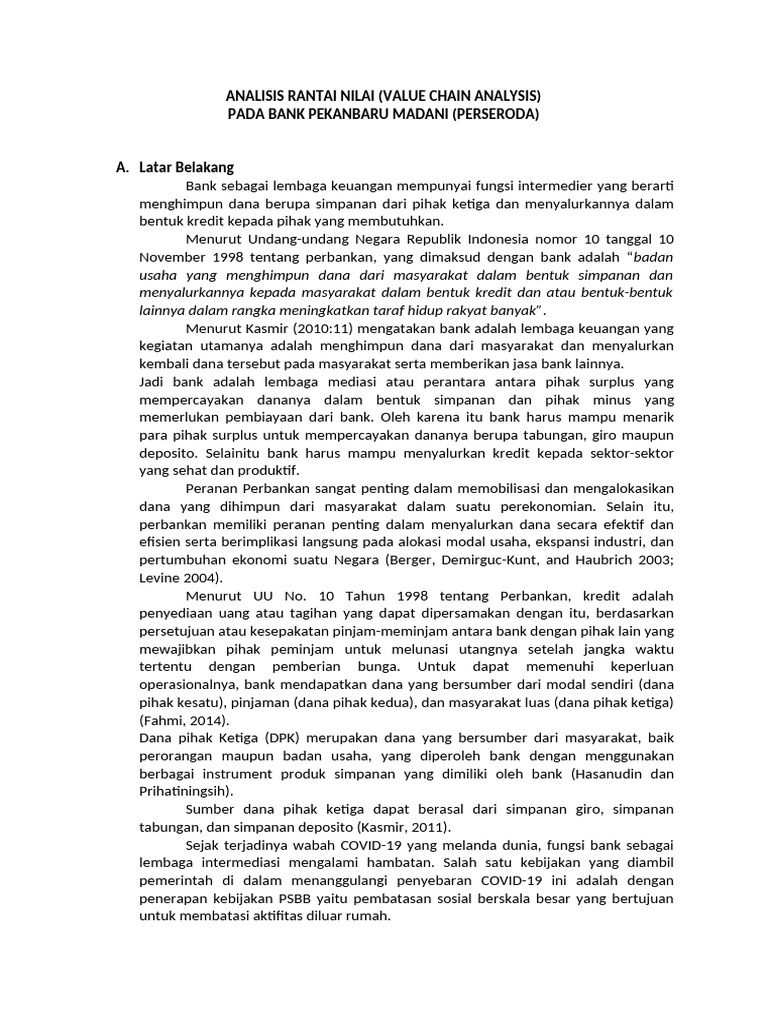 Analisis Rantai Nilai (Value Chain Analysis) BPR | PDF | Bisnis ...