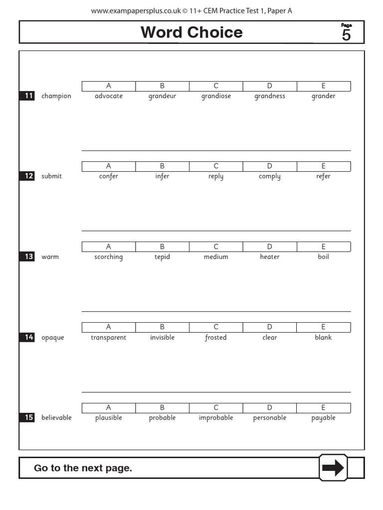 11+ CEM Practice Test 1 Papers A & B | PDF