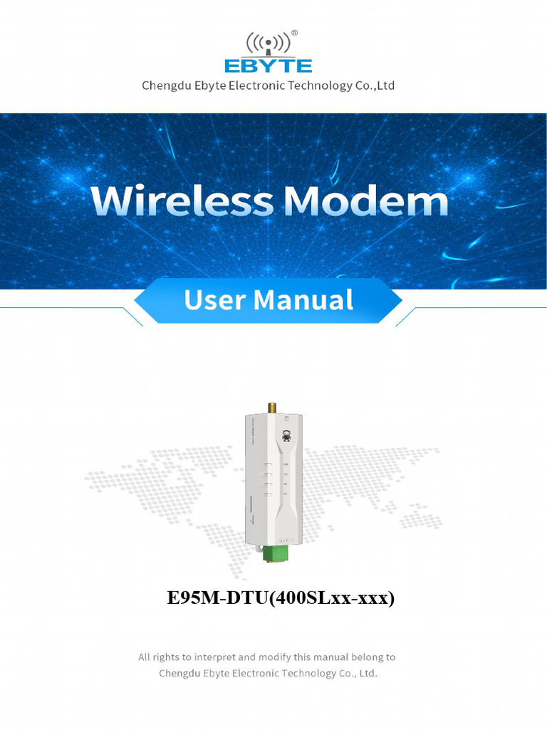 E95M-DTU (400SLxx-xxx) UserManual EN V1.1 | PDF | Radio | Power Supply