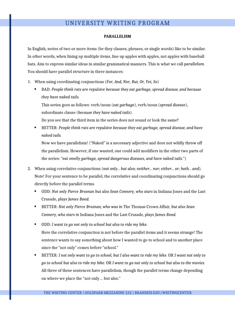 parallelism-handout-and-exercises | PDF | Languages | Foreign Language ...