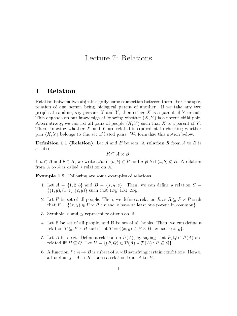 Lecture 07 | PDF | Parent | Mathematics Lecture 07 | PDF | Parent | Mathematics
