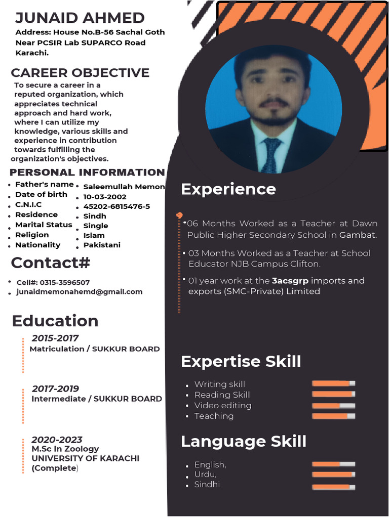 Junaid Ahmed CV | PDF