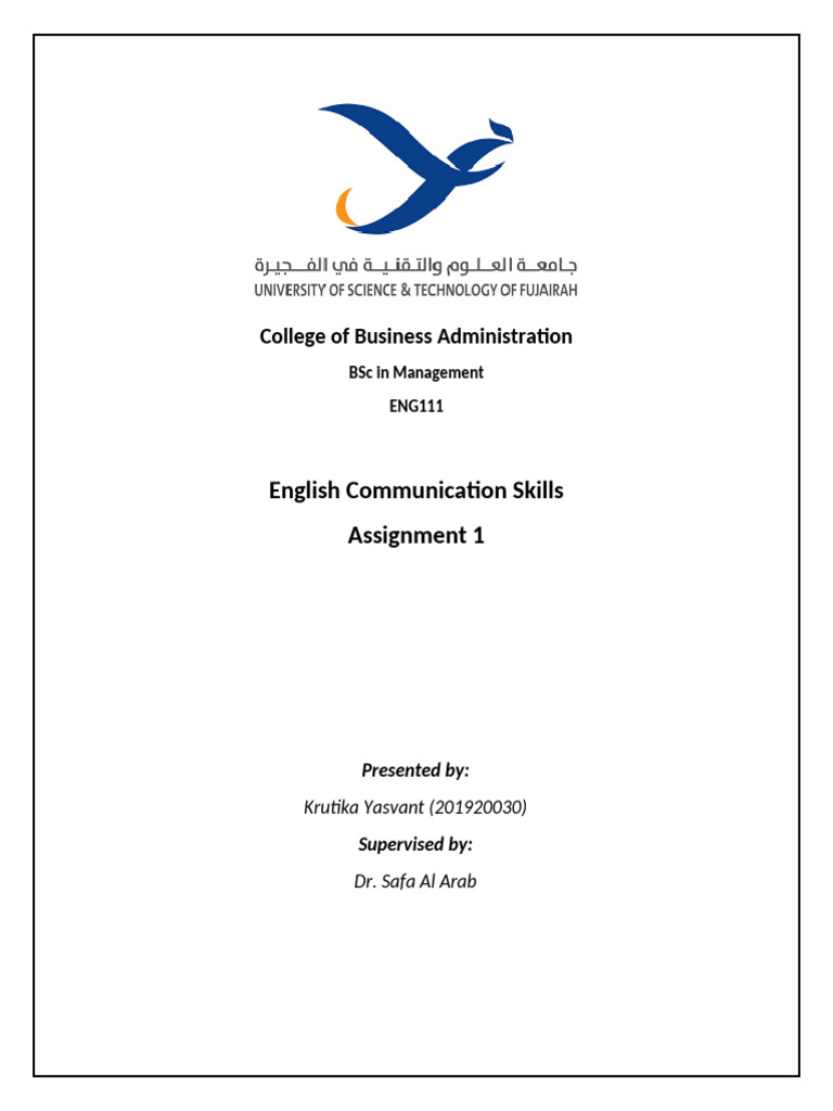 English Communication Skills Assignment | PDF | Communication | Ambiguity