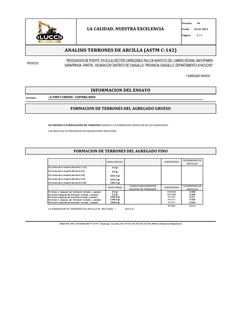 Terrones de Arcilla Agregado Grueso y Fino | PDF