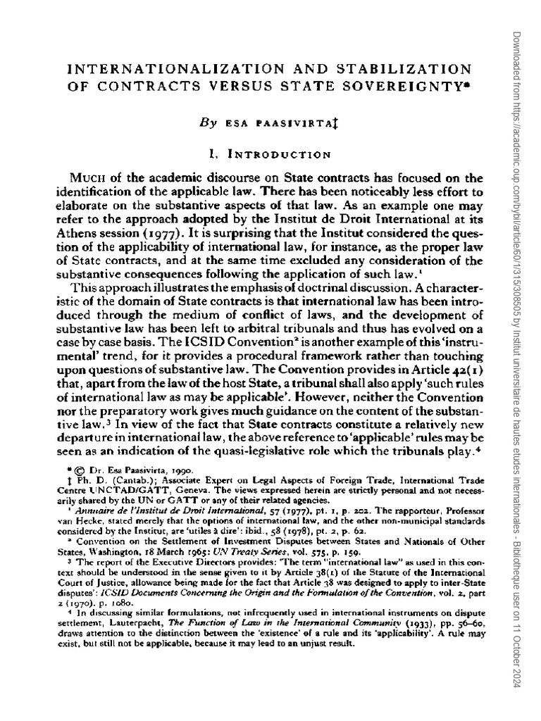 State Contracts: Internationalization vs. Sovereignty | PDF | Internationalization ...