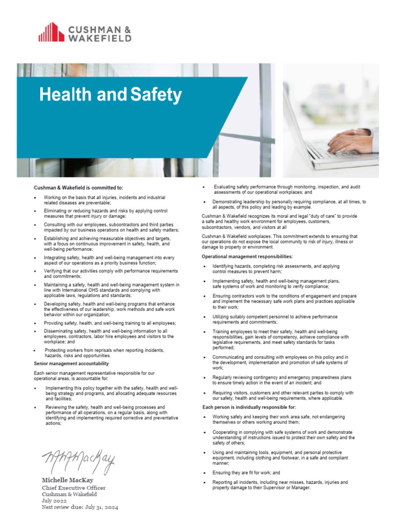 global-health-and-safety-policy | PDF | Occupational Safety And Health | Safety