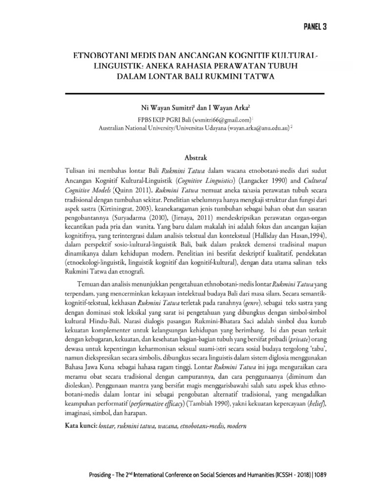 Etno Botani Medis... Prosiding Icssh 2018 | PDF