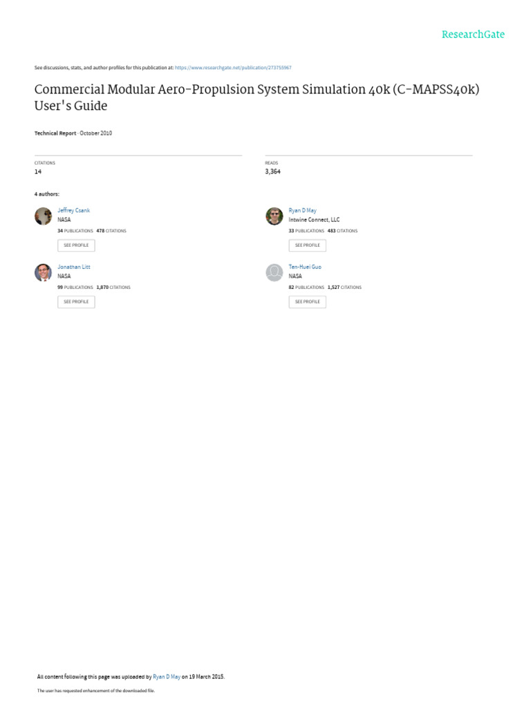 Commercial Modular Aero-Propulsion System Simulation 40k (C-MAPSS40k ...