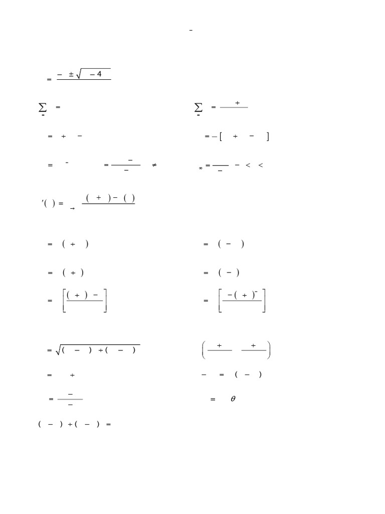 Grade 12 IEB Maths Formula Sheet | PDF