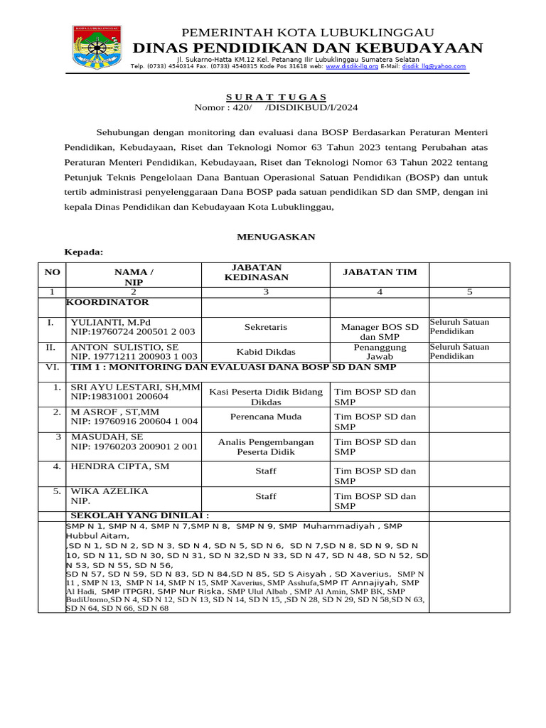 TIM MONITORING BOSP Rev2 | PDF