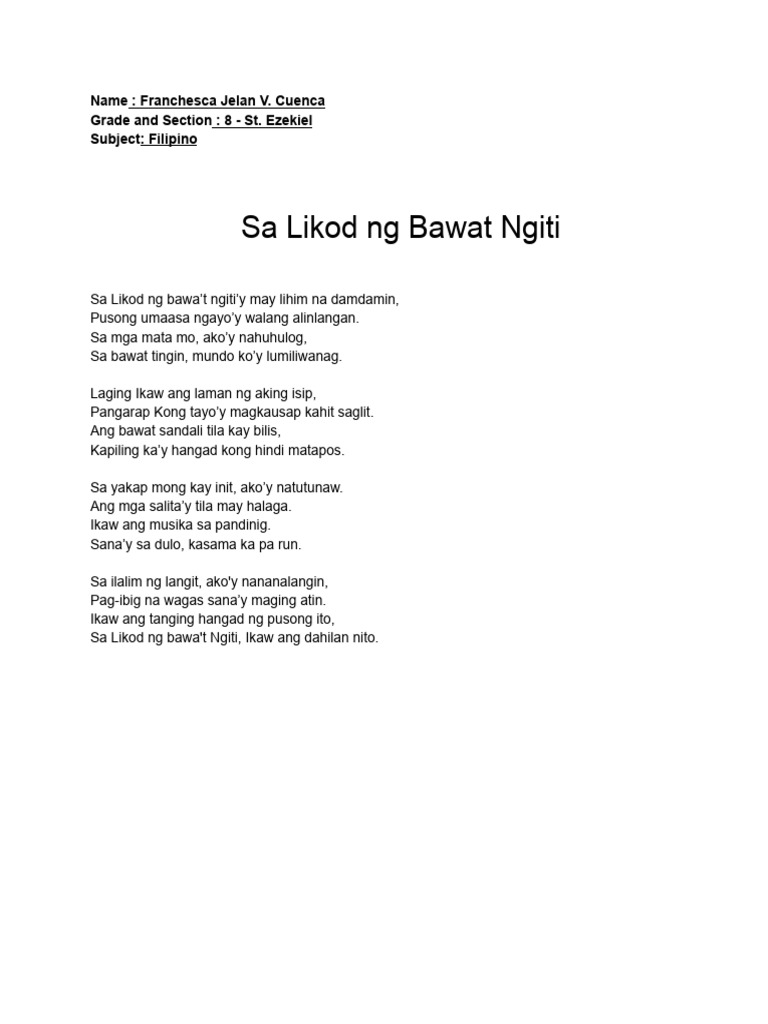 Sa Likod NG Bawa't Ngiti | PDF