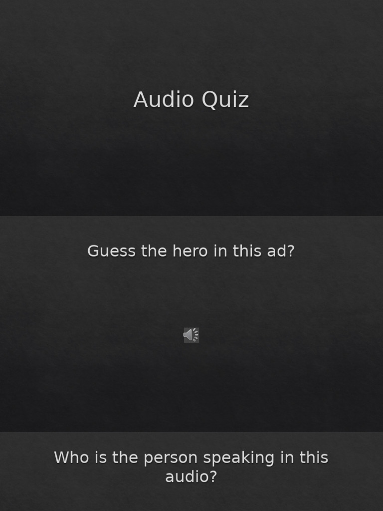 Audio Quiz | PDF