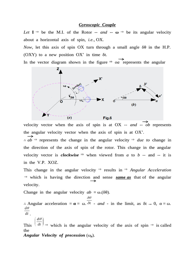 Angular Velocity of precession (ωp) . | PDF