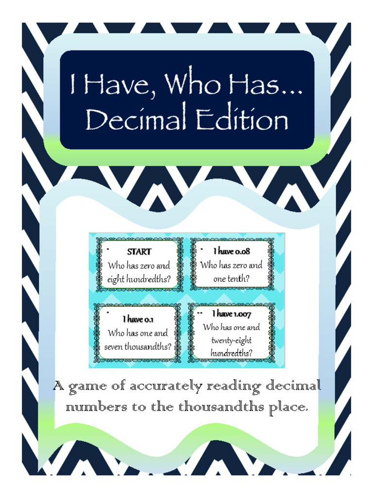 Decimal Number Reading Game | PDF