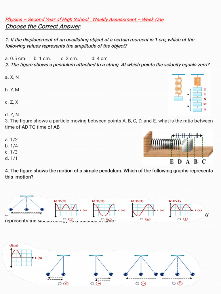 Weekly Assessment Week1 Sec 2 Physics - 240923 - 130256 | PDF