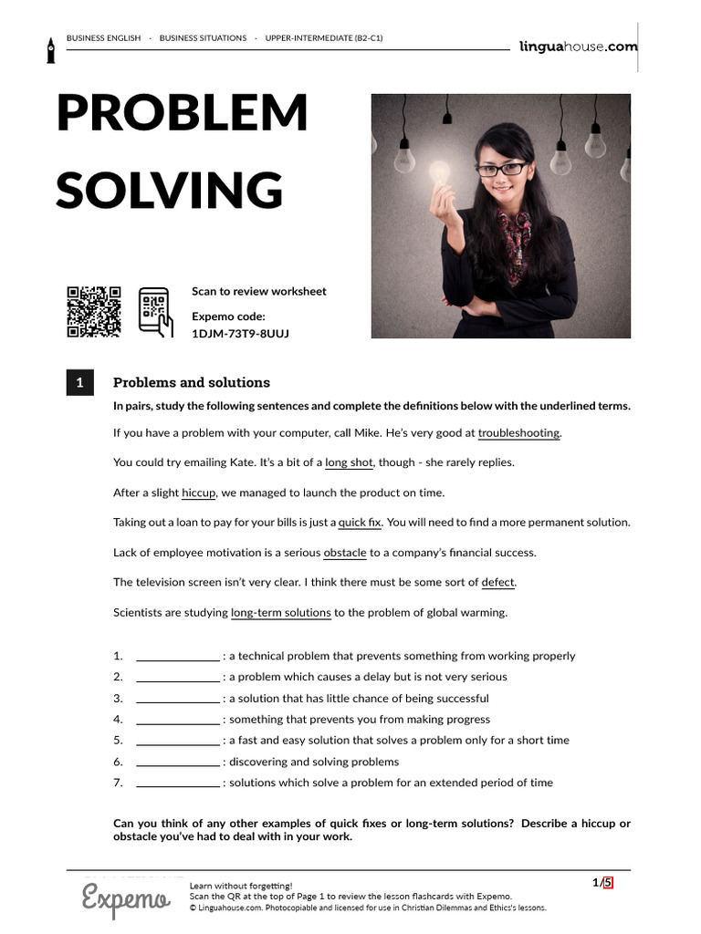 Problem Solving British English Teacher | PDF