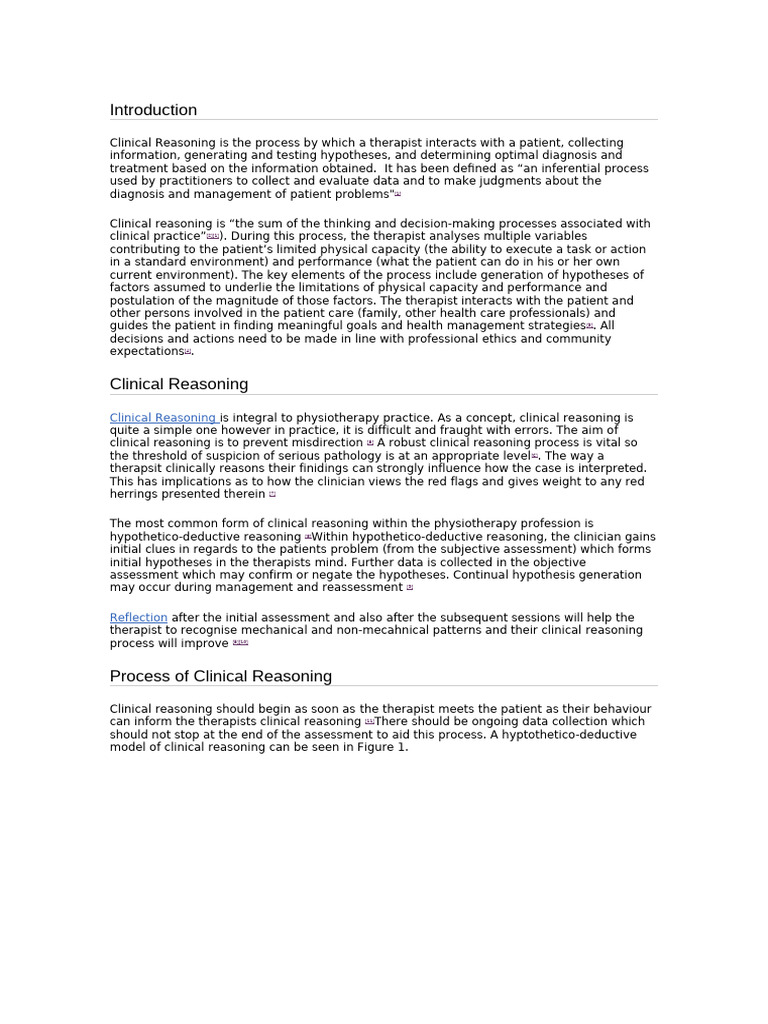 CLINICAL REASONING | PDF | Physical Therapy | Shoulder