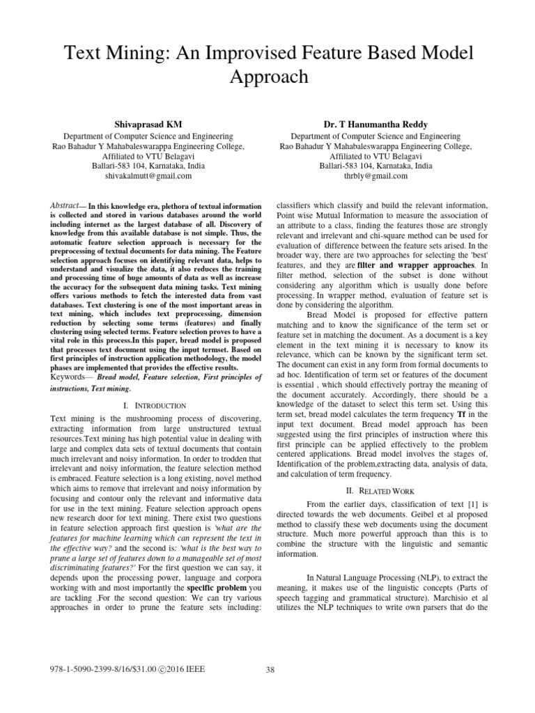 Text Mining An Improvised Feature Based | PDF | Applied Mathematics | Computing