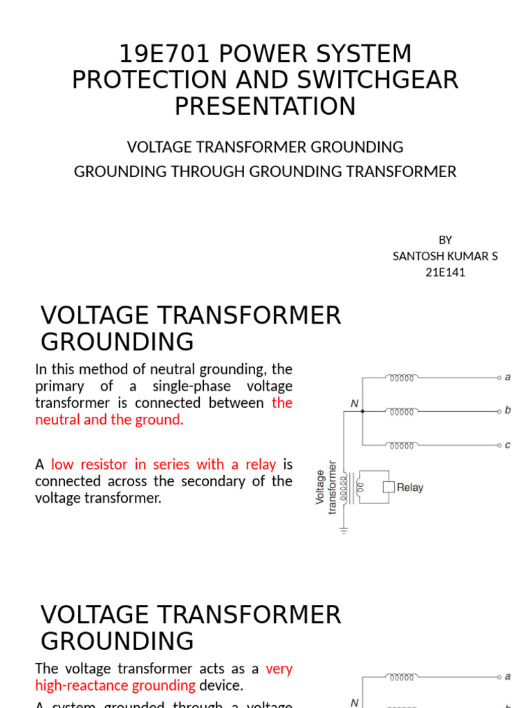 POWER SYSTEM PROTECTION AND SWITCHGEAR PPT | PDF | Transformer ...