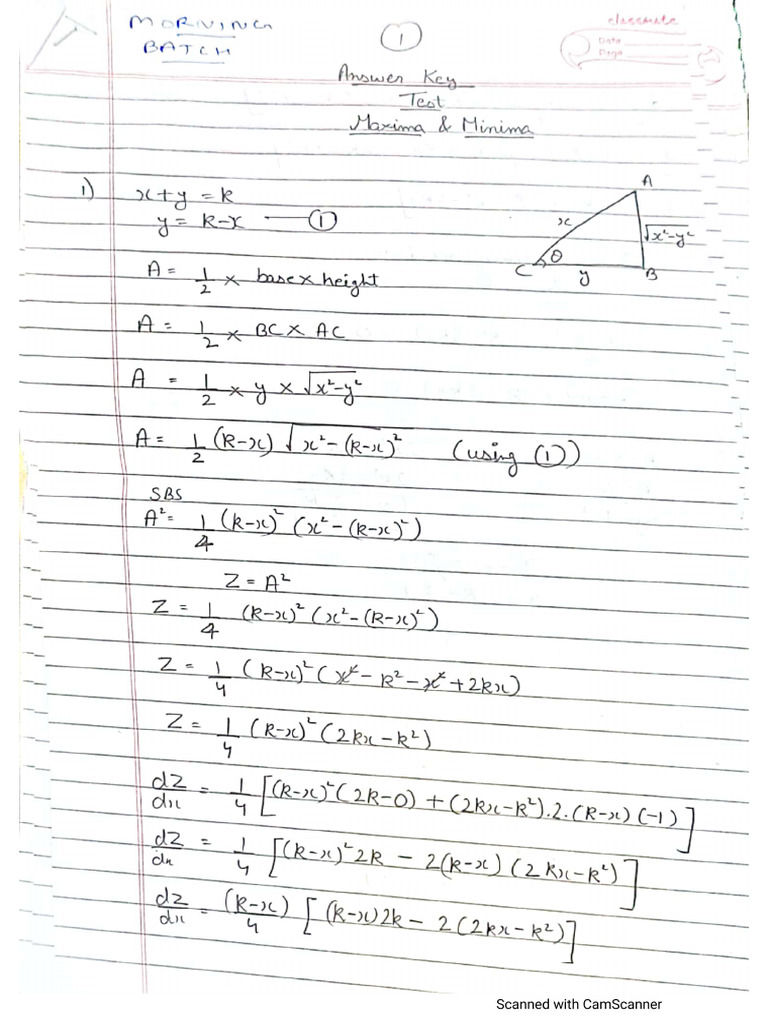 Test Solutions of Class 12th Max | PDF