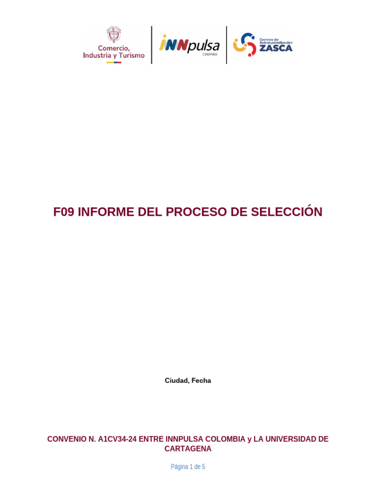 F09 Informe del Proceso de Selección Zasca Agroindustria | PDF | Pequeñas y medianas empresas ...
