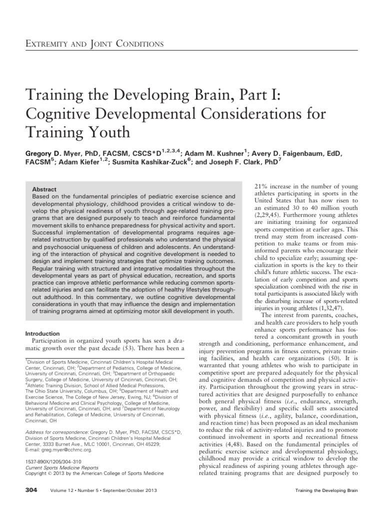 Training The Developing Brain, Part I - Cognitive Developmental ...