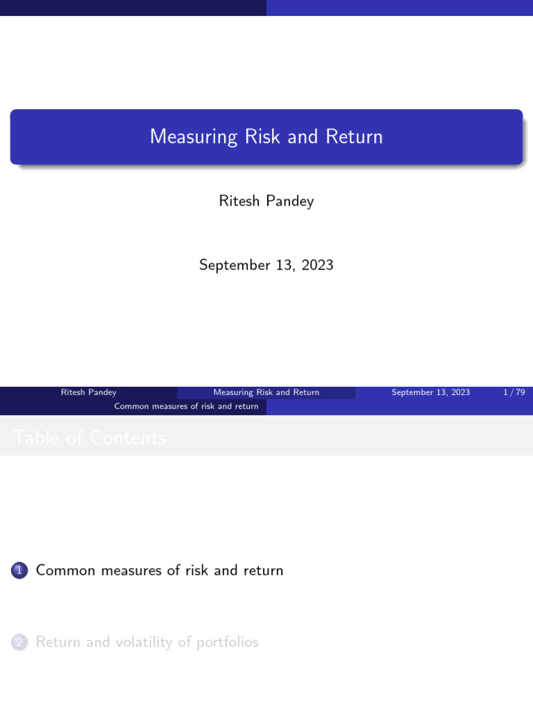 Handout_Measuring Risk and Return | PDF | Standard Deviation | Dividend
