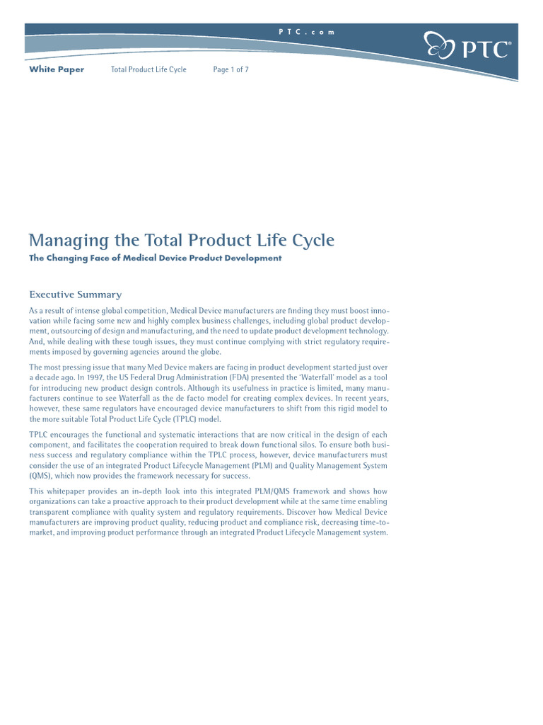 Managing The Total Product Life Cycle White Paper | PDF | Product ...