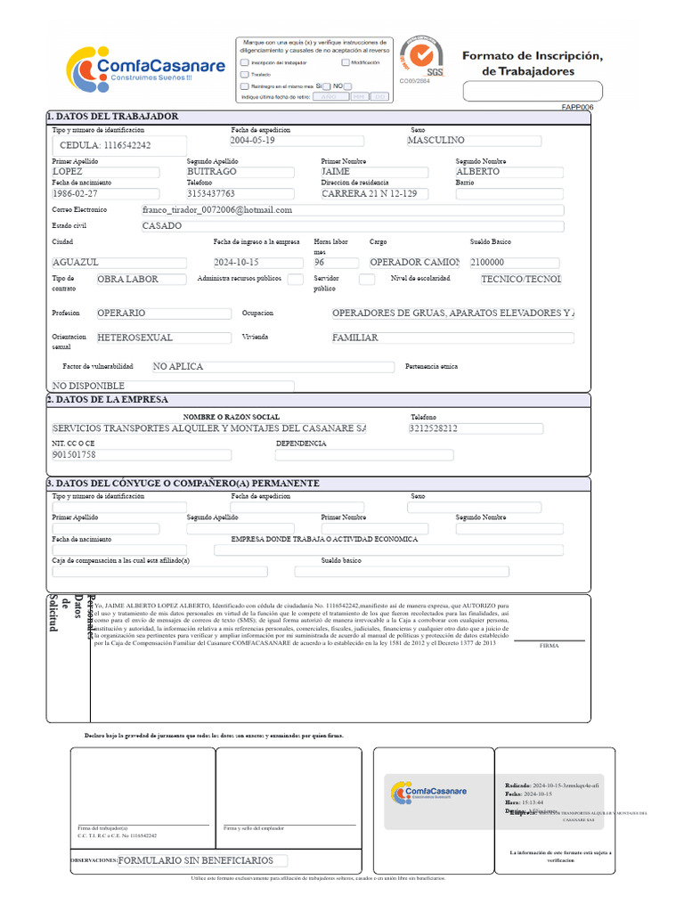 COMFACASANARE JAIME | PDF