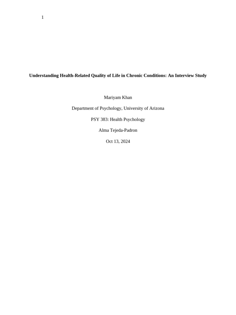 PSY 383 Final Project - Template | PDF | Irritable Bowel Syndrome | Chronic Condition