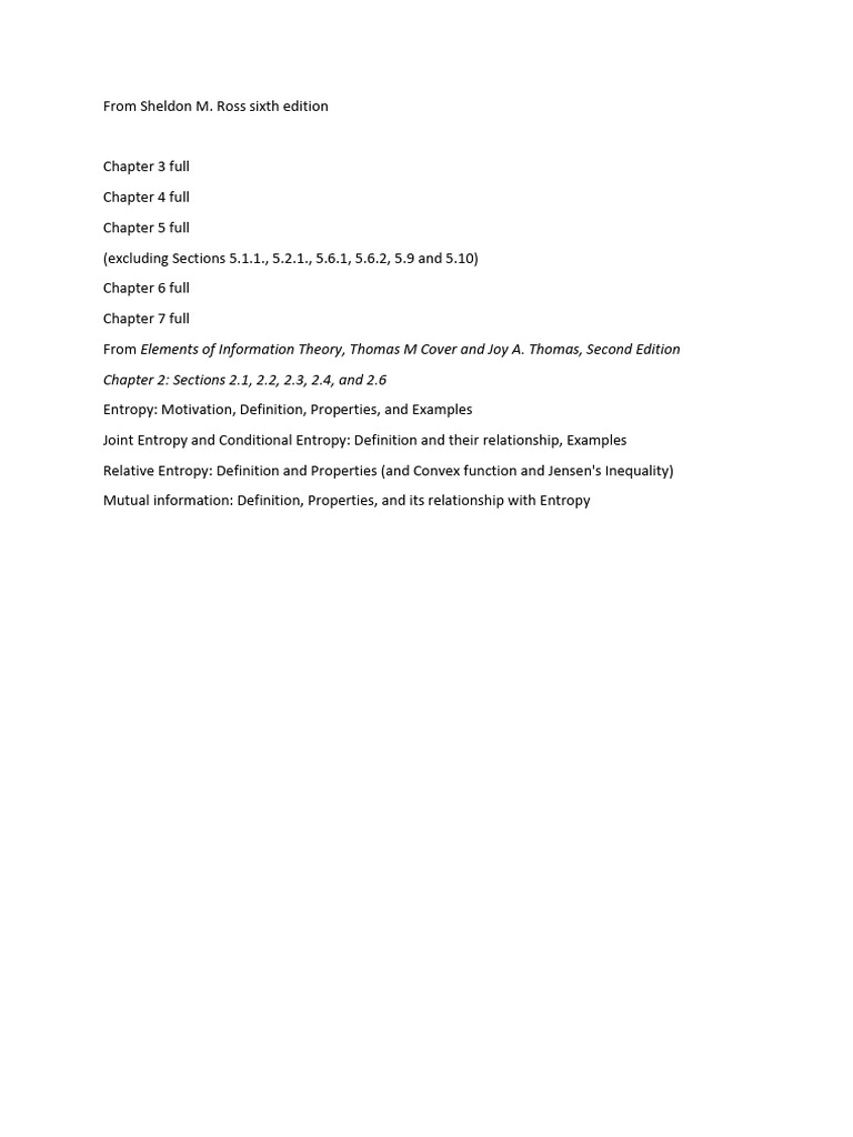 Probability & Info Theory Essentials | PDF