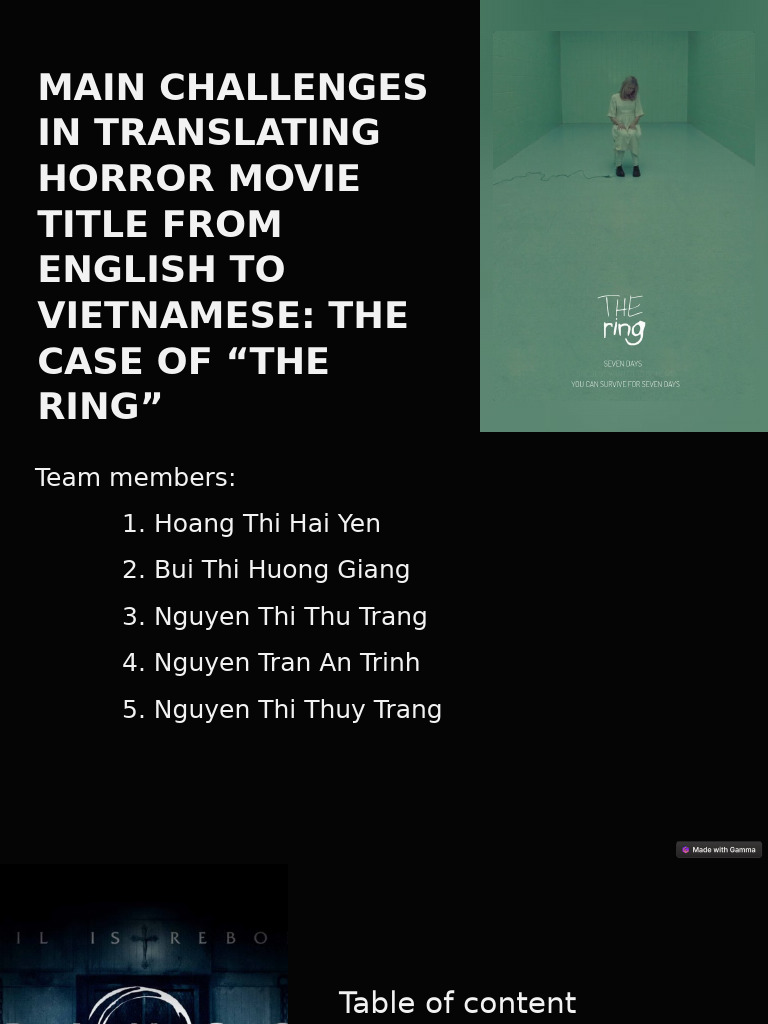 Main Challenges in Translating Horror Movie Title From English To Vietnamese The Case of The ...