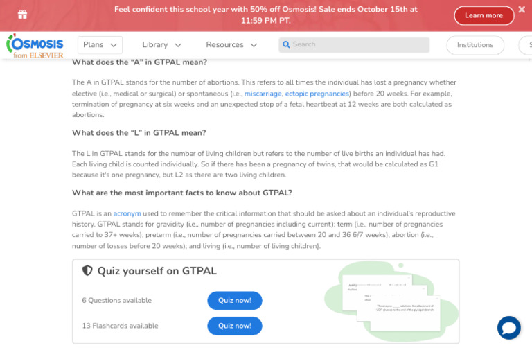 GTPAL Pregnancy Outcomes Acronym Osmosis 3 | PDF | Self-Improvement | Wellness