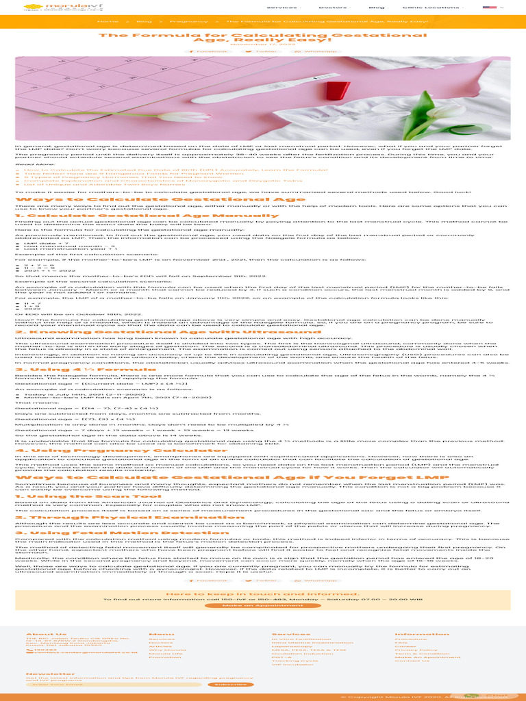 The Formula For Calculating Gestational Age, Really Easy! | PDF ...
