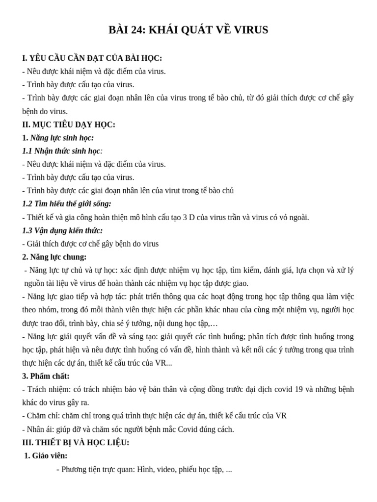 Bài 24 Sinh 10 - KNTT - XST | PDF